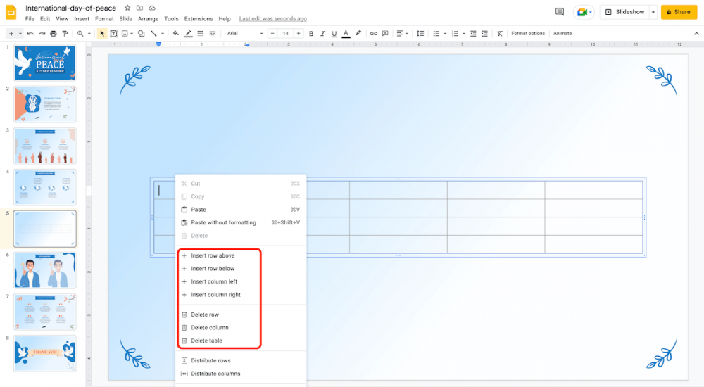 How to Add and Edit a Table in Google Slides in Just Two Steps