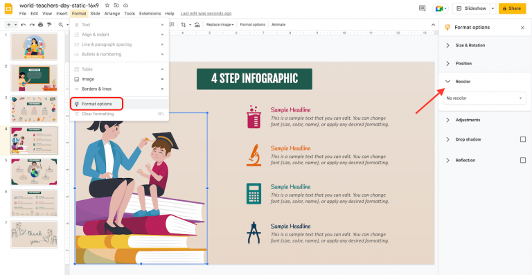 How to Apply Effects to an Image in Google Slides