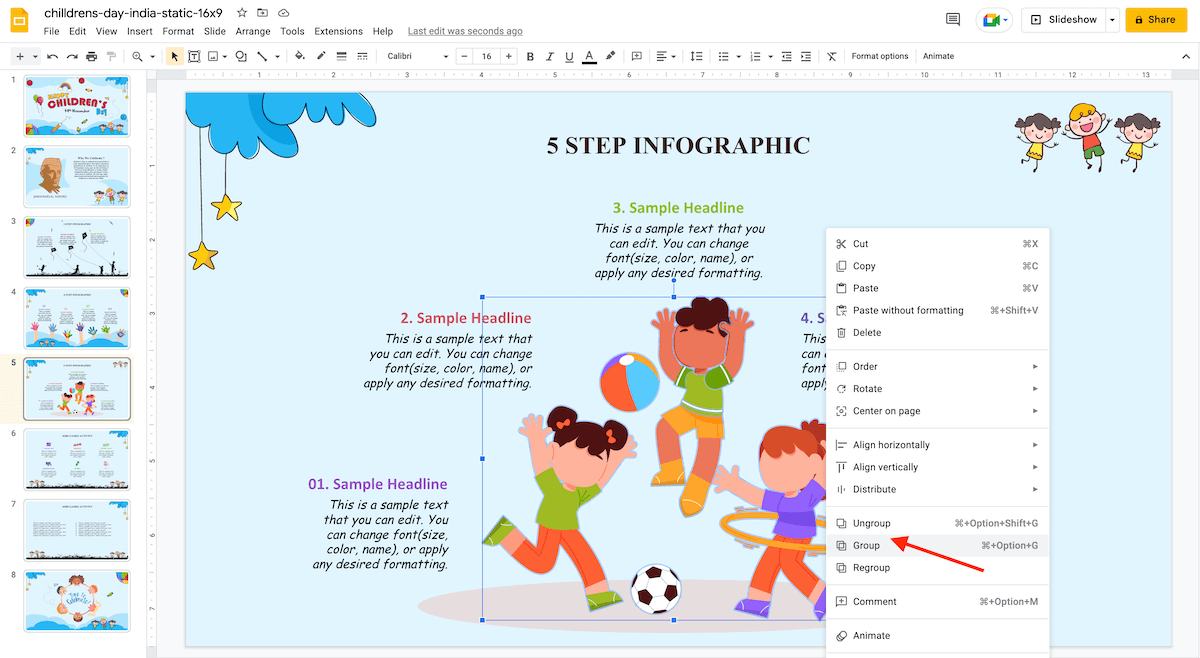 How To Group Or Ungroup Elements In Google Slides