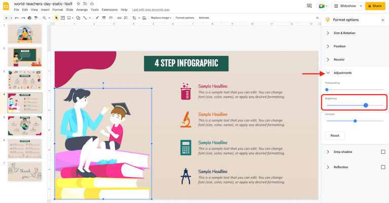 How to Apply Effects to an Image in Google Slides