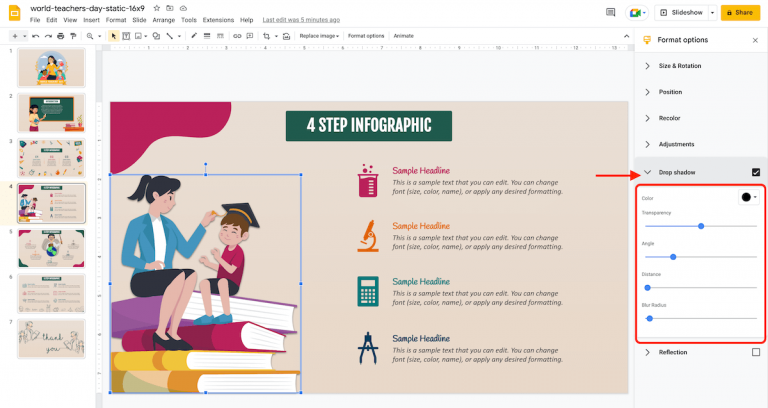 How to Apply Effects to an Image in Google Slides