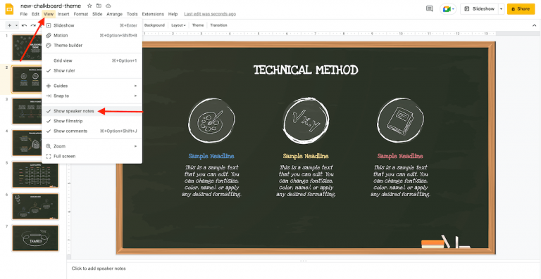 How to Add and Work with Speaker Notes in Google Slides