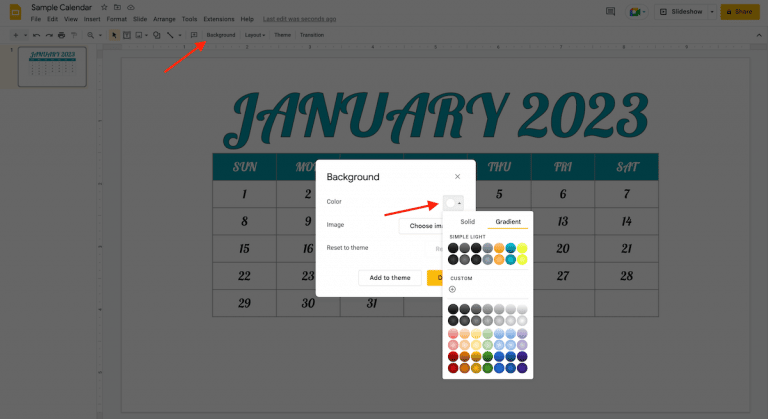 An Easy Guide to Create a Calendar in Google Slides