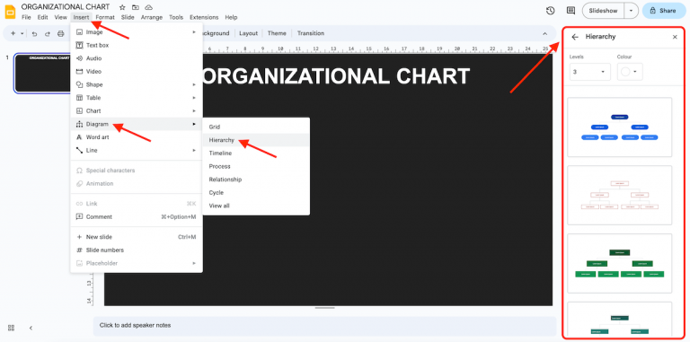 How to Create an Organizational Chart in Google Slides