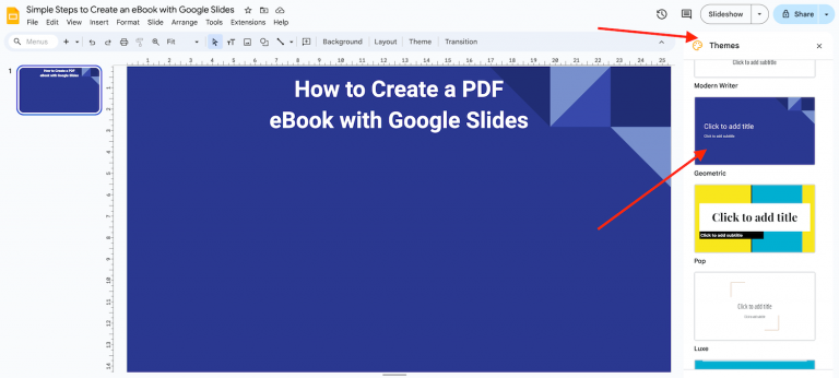 Simple Steps to Create a PDF eBook with Google Slides