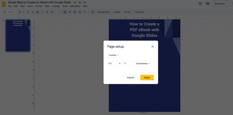 Simple Steps to Create a PDF eBook with Google Slides