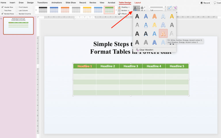 Simple Steps to Create and Format Tables in PowerPoint