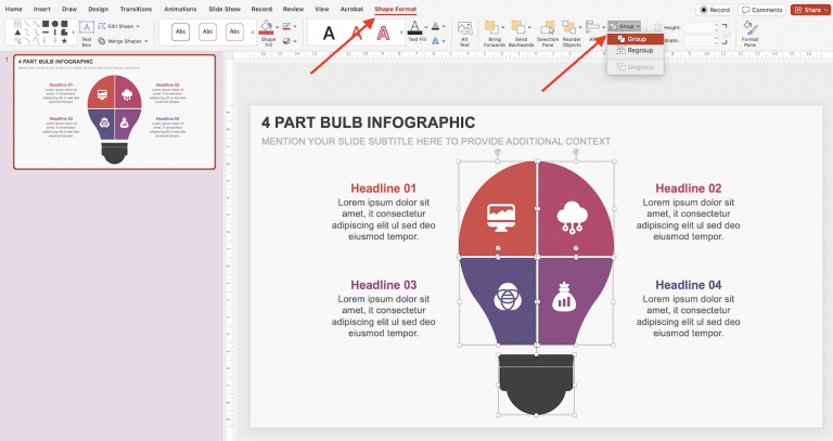Simple Steps to Group, Ungroup or Regroup Elements in PowerPoint